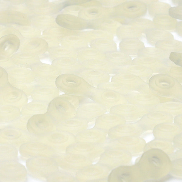 Silicone Cord Stopper 19x7mm (3mm dia. holes) 5 Pieces - FUJIYAMA RIBBON